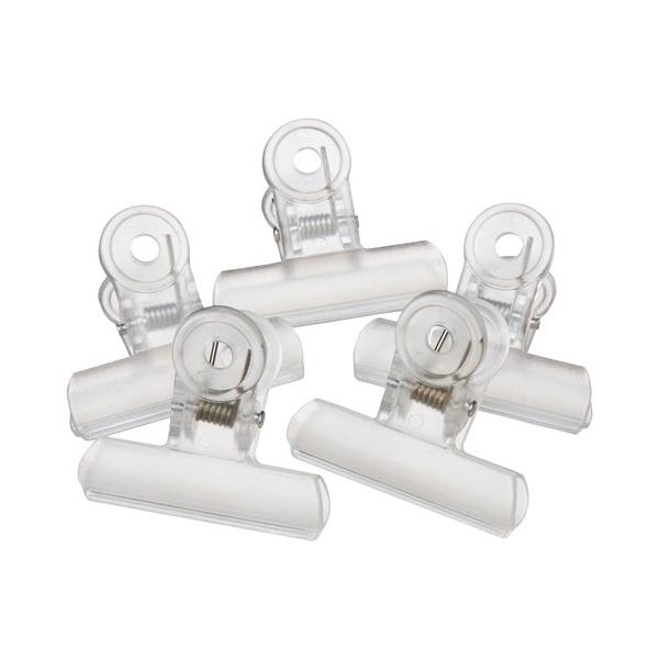 メーカー：ミツヤ  品番：PCC-5P-TM  サビにくく丈夫な透明プラスチッククリップ。