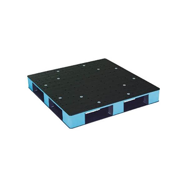 メーカー：岐阜プラスチック工業  品番：HB-D4-1111SCBK/R-BK  パレット側面にカラーを施して、暗い倉庫内でもフォーク差し込み口がはっきりと確認できるため、作業効率が良く破損の改善にもなります。