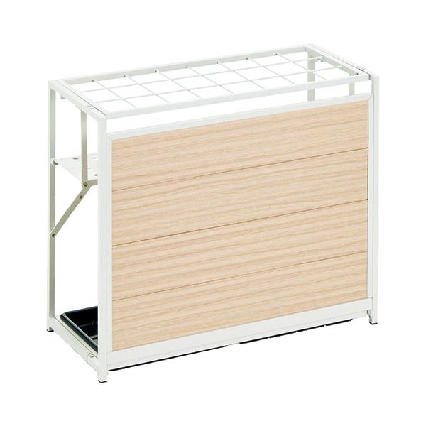 メーカー：ＹＡＭＡＺＥＮ　 品番：KAUR-24(NA)  サビに強いアルミ製傘立て。　　＜折りたたみ時＞折りたたみ傘を収納できる中棚付。＜使用イメージ＞＜使用イメージ＞<br>※商品の色はナチュラル・ホワイト、24本用になります。