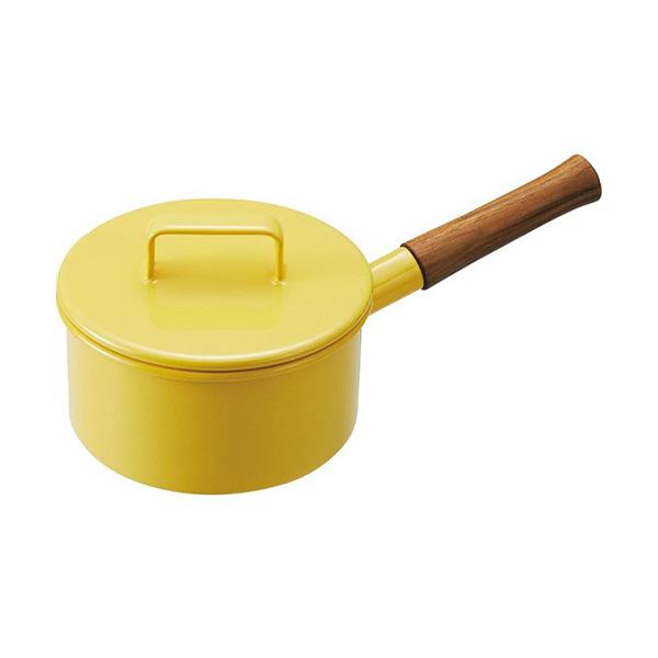 メーカー：富士ホーロー  品番：YY-16S.Y  ホーロー素材と天然木のハンドルの組み合わせが抜群のオシャレな片手鍋。