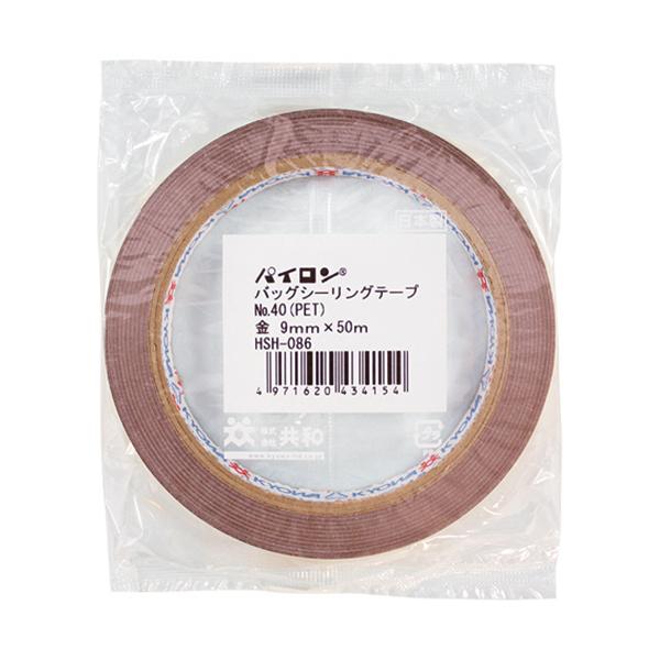 メーカー：共和　 品番：HSH-086  袋の口留め用バッグシーリングテープ。粘着力と耐水性に優れたPETフィルム素材。　　