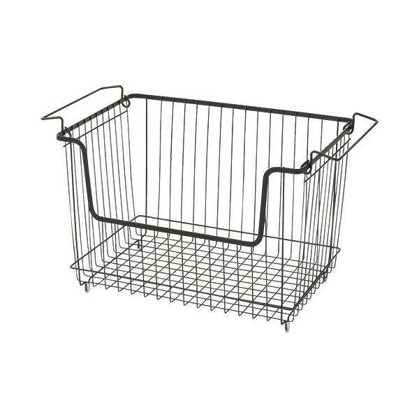 メーカー：ＹＡＭＡＺＥＮ　 品番：DWB-L(BK)  積み重ねができるワイヤーバスケット。　　スタッキングが可能。＜使用イメージ＞＜使用イメージ＞