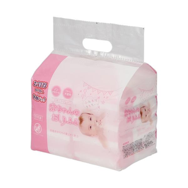 メーカー：昭和紙工　品番：811240　ふんわり、きもちいい。お肌にやさしい赤ちゃんのおしりふき。　