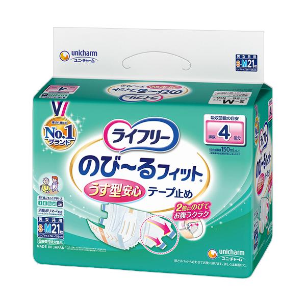 メーカー：ユニ・チャーム　品番：563739　【テープ止めタイプ】「2倍のび〜るテープ」が伸縮するから、体になじんでフィット。
