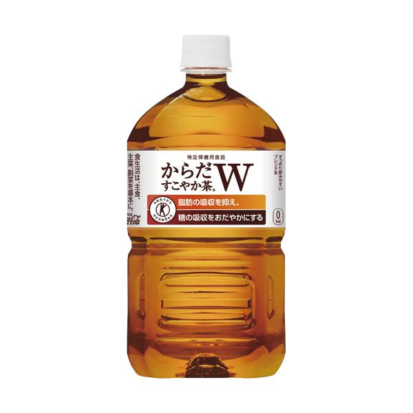 メーカー：コカ・コーラ　品番：カラダスコヤカチヤW 1.05Lペツト　【特定保健用食品（トクホ）】1本で2つの働きがあるブレンド茶。脂肪の吸収を抑える。糖の吸収をおだやかにする。