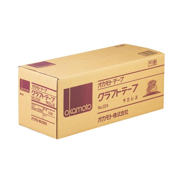 メーカー：オカモト 　品番：No.224-50   油性インクで字が書けるクラフトテープ。　　＜油性マジックで文字が書ける＞