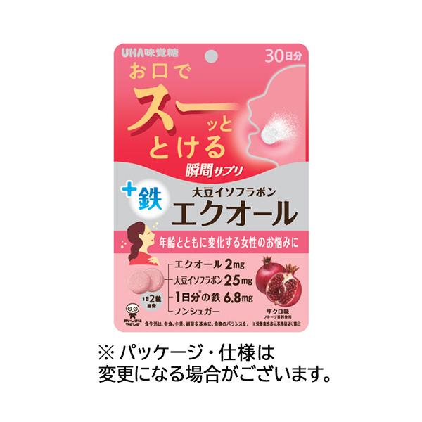 メーカー：ＵＨＡ味覚糖　品番：UM788114　お口でスーッと溶ける瞬間サプリ。更年期症状でお悩みの方、女性ホルモンを整えたい方。