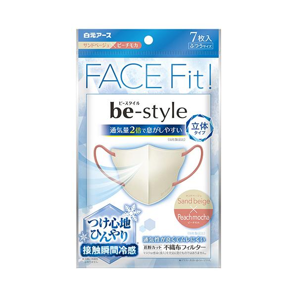 メーカー：白元アース　 品番：58255-0  小顔に魅せるフィット感。冷感タイプの立体マスク。　　＜パッケージ裏面＞