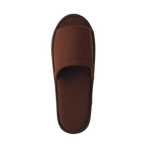 メーカー：オリジナル 　品番：TNS-A-BR5P   肌触りの良い柔らかなニット地を使用した使い捨てスリッパ。　　便利な袋入り。<BR>商品の色はブラウンになります。＜生地アップ＞