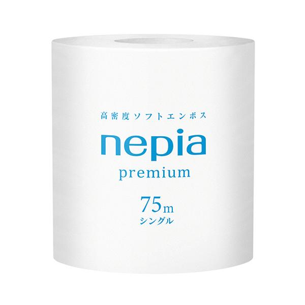 メーカー：王子ネピア　品番：ネピア1ロ-ルシングル75m　フレッシュパルプ100％の肌ざわり。