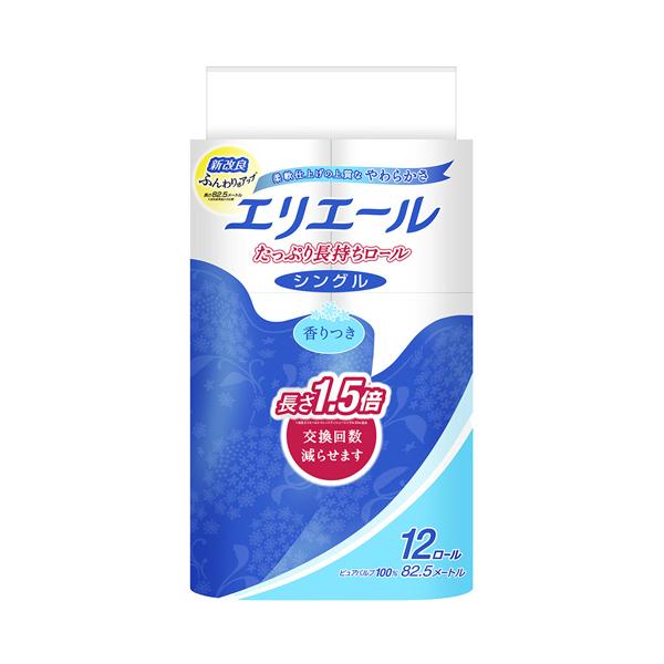 メーカー：大王製紙　 品番：Eナガモチ1P12R  柔軟剤技術でふっくらやわらかな肌触り。たっぷり長持ちロールなので、交換回数が減らせます。　　