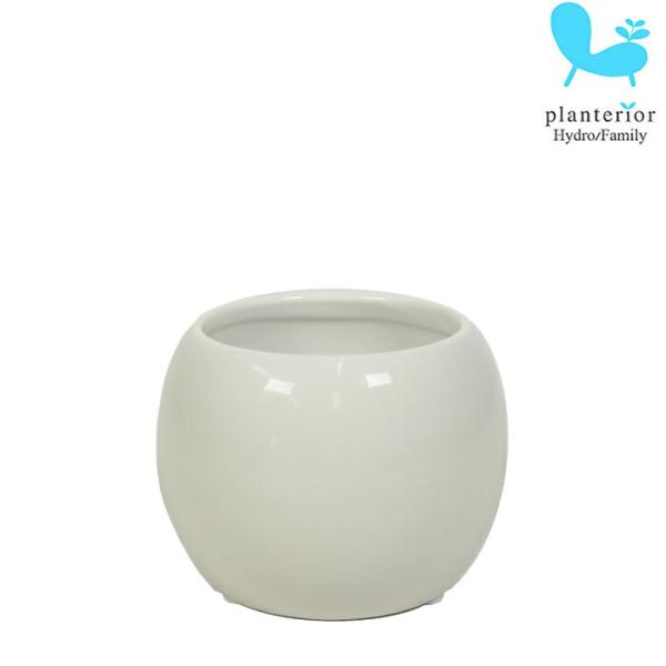 丸いシンプルな陶器鉢です。ハイドロポットM（6パイ）がちょうど入る大きさになっています。ハイドロポットM(6パイ）のスリットにセットする場合、適合する水位計は、「水位計SS」になります。  サイズ：器W9×H7cm 材　質：陶器   注意事...