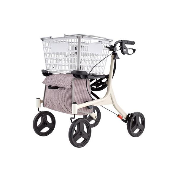 ・お店でそのまま買物ができる歩行車。●サイズ／幅53×奥行73×高さ72.5〜90cm、折りたたみ時：幅28×高さ72.5cm、座面：幅37.5×奥行18.5cm、座面高：47cm、ハンドル内幅：37.5cm●車輪サイズ／前輪20×後輪20...