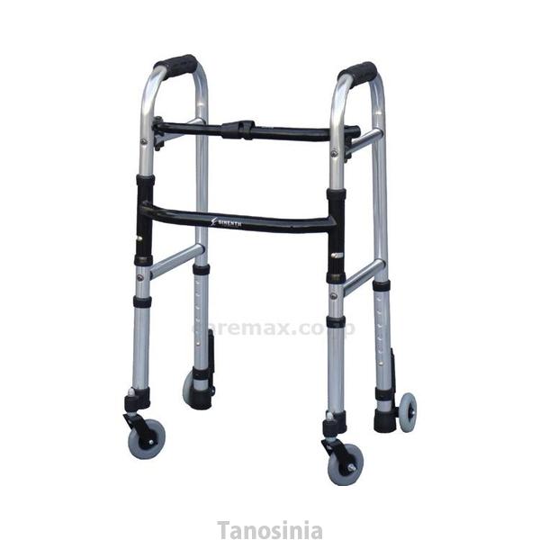 商品の仕様●サイズ／幅47×奥行40.5×高さ71〜83.5（6段階／2.5cm）cm、ハンドル内幅：32cm●車輪サイズ／前輪7.6×後輪7.6cm●重さ／3.1kg●材質／アルミ（一部スチール）●最大使用者体重／100kg●標準機能／折...