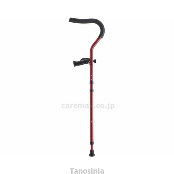 商品の仕様●サイズ／長さ107〜127cm（脇からグリップ4段階、グリップから下9段階）、折りたたみ時：60cm、ゴムチップ底径：約4.5cm●重さ／1.09kg●適応身長目安／145〜175cm●材質／本体：アルミ、グリップ：ソフトプラス...