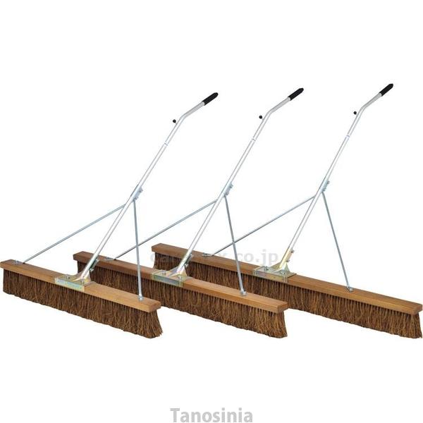 コートブラシS150S-Sの仕様●サイズ／幅150cm、ブラシ：長さ14cm、柄：2.5×135cm●重さ／5.5kg●材質／ブラシ：シダ、柄：アルミ●補強ステー付、柄固定フック付●簡単組立商品の説明・砂入り人工芝コート向。・握りやすいグリ...