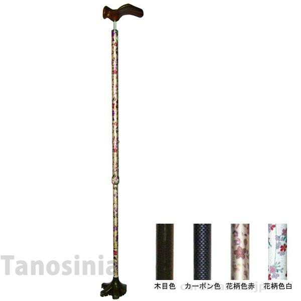 多点杖 ケアリングステッキの仕様●サイズ／長さ70〜92.5cm（10段階／2.5cm）、グリップ長さ：11cm、ベース部：8.4cm●パイプ径／上部：19mm、下部：16mm●重さ／約385g●材質／本体：アルミ、グリップ：プラスチック樹...
