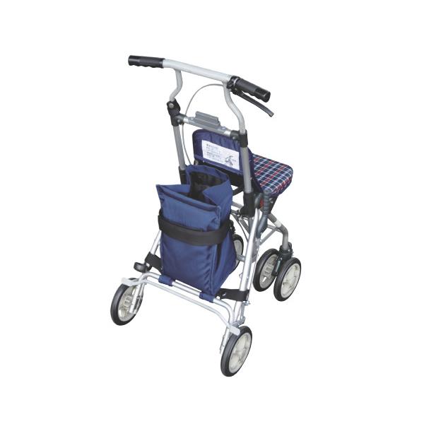 ・外出時の安心パートナー、イス付ボンベカー・酸素ボンベ搭載可能・簡単に折りたため、旅行などに便利です。●サイズ／幅43×奥行53×高さ85〜94cm、座面高45cm●重量／4.4kg●座面耐荷重／75kg●材質／アルミ●対応ボンベ／1〜3L...