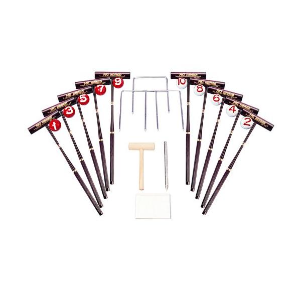 【ゲートボール 10人用セット SH-018 ハイグレードシャフト HONGO Gate ballの仕様】・ハイグレードなスティックをセット●内容/　SH-1118　スティック　10本　　シャフト：ラミン(ローレット加工)　ヘッド：黒芯染め...