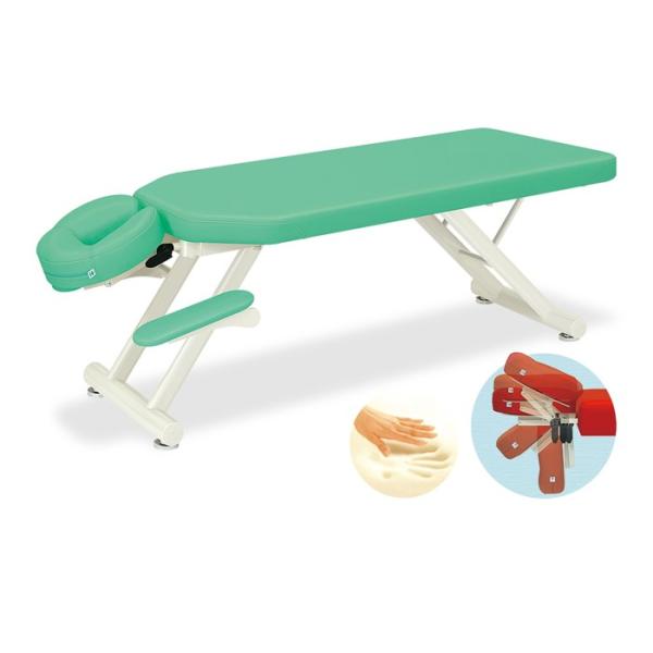 高田ベッド MRイージー TB-1056 整体ベッド マッサージベッド フットレスト付きの解説○体圧分散と衝撃吸収性に優れている低反発ウレタンフォームを採用○フェイス型ヘッド。最大10cmの高さ調節と無段階角度調節機能付き○床面との隙間を微...