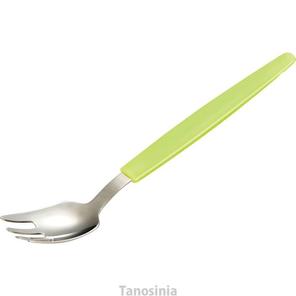 ●高さ235mm×幅74mm×奥行20mm●金属部：18−8ステンレス鋼●ハンドル部：ポリプロピレン●サイズ：長さ164mm●重量：19gおいしく食べて 楽しい時間いつものフォークでは摂りこぼしてしまう方にすくいやすいハンドル角度大きく深い...