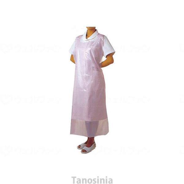 ○袖なしタイプです。○撥水性があり、焼却処分してもダイオキシンなど発生させないポリエチレン製です。○箱から取り出したあとエプロンが広げやすく、まとわりつきにくいエンボス加工を施しています。○首後ろに4箇所切り込み入りのため、脱ぐ時に引っ張っ...