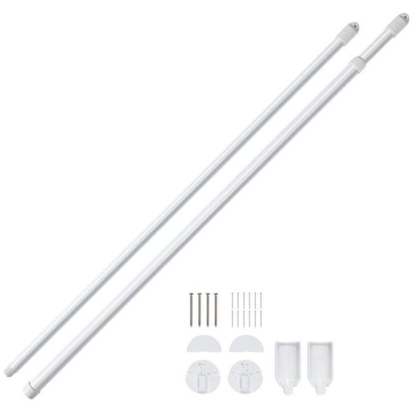 ●スペースのコーナーに設置できる竿受けと物干し竿のセット。