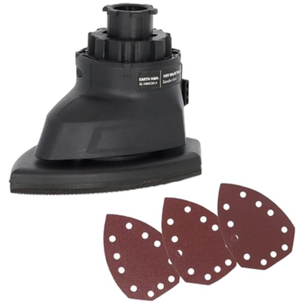 ●木材の表面仕上げ、木材・金属のコーナーや狭い場所のサンディングに18Vマルチツール専用サンダーユニット