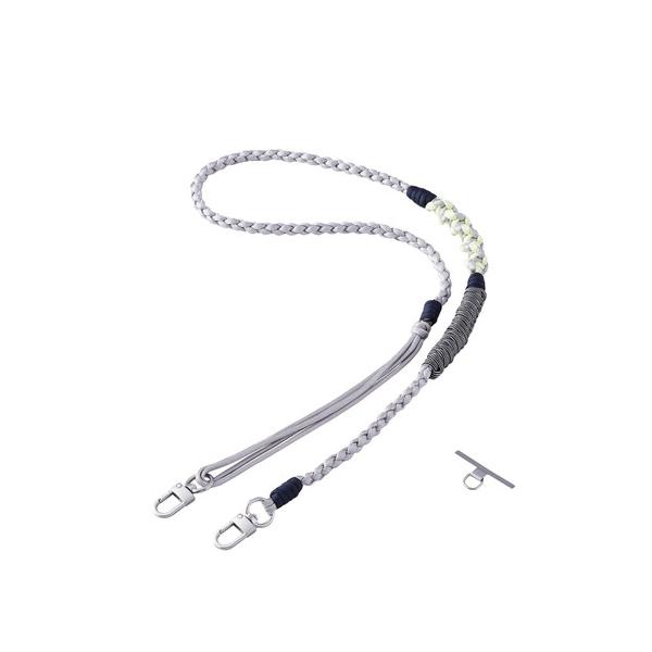 ●ひとつひとつ丁寧に手作りした、温かみのある個性豊かな編み模様が特徴のスマホショルダーストラップです。