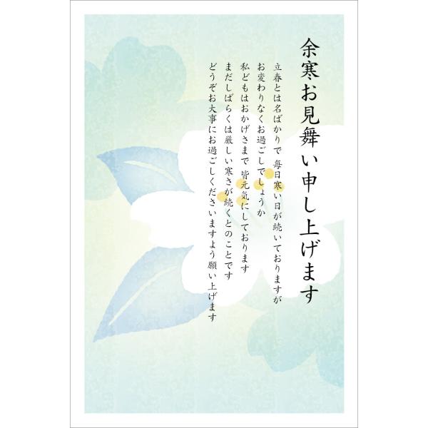 枚数：5枚セット宛名面：「官製はがき」（85円切手付官製はがき）◎余寒見舞いはがきは立春から2月下旬頃までが適しています◎スタンダードなデザインなのでオールマイティに使えます！