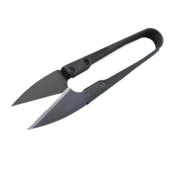 クロバーの技術で実現した抜群の軽さと耐久性のはさみ。黒刃。グッドデザインに選ばれたヒット商品。糸切はさみ「ブラック」シリーズのスタンダードタイプです。サイズ・容量全長約10.5cm規格■生産地：日本■素材・成分：刃：特殊不銹鋼、柄：ガラス繊...