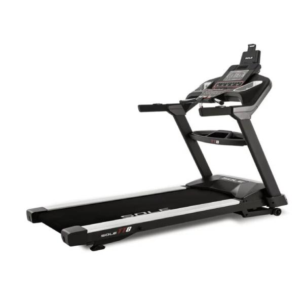 4馬力モーター搭載10.1インチ (25.65cm) LCDディスプレイSOLE Fitness APP使用可40% 衝撃吸収幅広いベルト4層ベルト構造タブレットホルダー5つプロレベルの運動モード（ストレングス、カルディオ、ヒル、脂肪燃焼、...