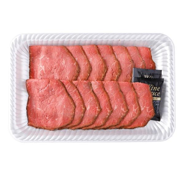 牛もも肉を使用した特定加熱食肉製品のローストビーフです。低温でじっくり加熱することで、しっとりやわらかな食感に仕上げました。簡便性にも優れたスライス済み商品です。**注意事項**・北海道・沖縄・離島は、表示価格とは別に追加送料がかかります。...