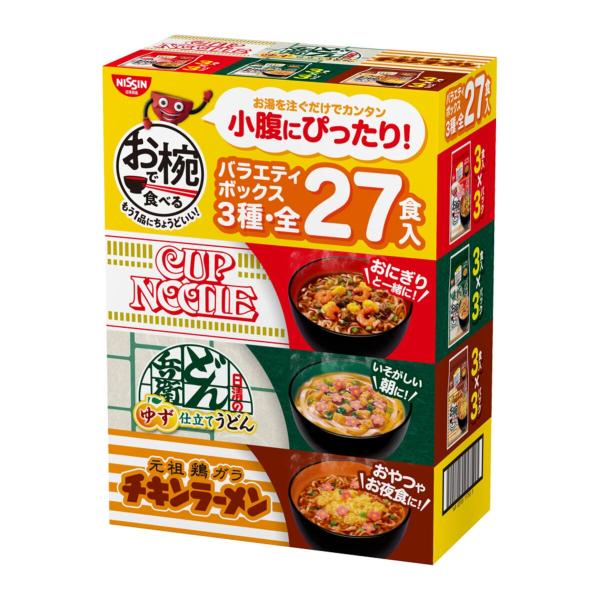 【商品の特徴】 お椀シリーズ カップヌードル、どん兵衛うどん、チキンラーメンのアソートボックス 9食ｘ3 【商品の詳細】 バラエティアソートボックス 【配送について】 こちらの商品はヤマト運輸株式会社が配送致します。一部地域には通常配送料に...