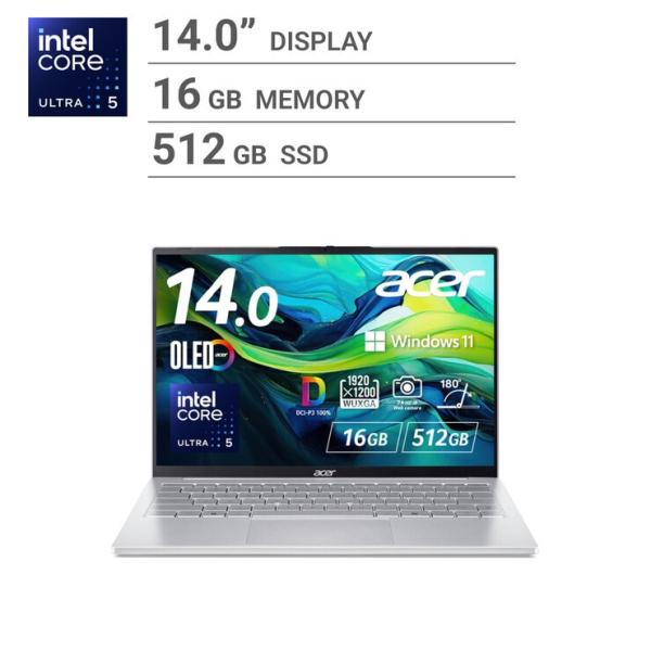 CPU:Intel〓 Core〓 Ultra 5 115UOS:Windows 11 Home 64ビットメモリ：16GBストレージ：512GBディスプレイ：14インチ OLED約1.1kg**注意事項**・北海道・沖縄・離島は、表示価格と...