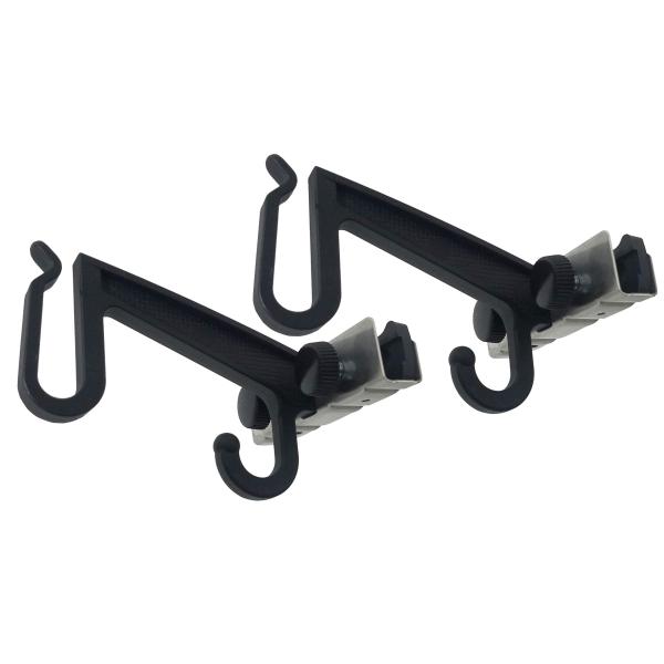 カラー：ブラックサイズ：小ネジ式で取付簡単、サッシ枠だけではなく網戸にも取付可能な2wayスダレハンガー。日本製耐荷重:3kg/組内容量:2個入り材質:本体/6ナイロン樹脂、取付金具/ステンレスサッシ枠に傷がつきません。