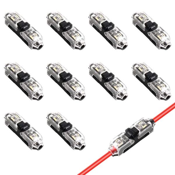 【商品仕様】20-22AWG結線、1芯サブ配線コネクタ使用電圧：12V 24V、使用電流：0-10A、使用温度：-30℃〜+ 85℃。10個セット。【低電圧機器用】このクイックスプライスワイヤコネクタは、感電の危険がない、あらゆる低電圧機器...