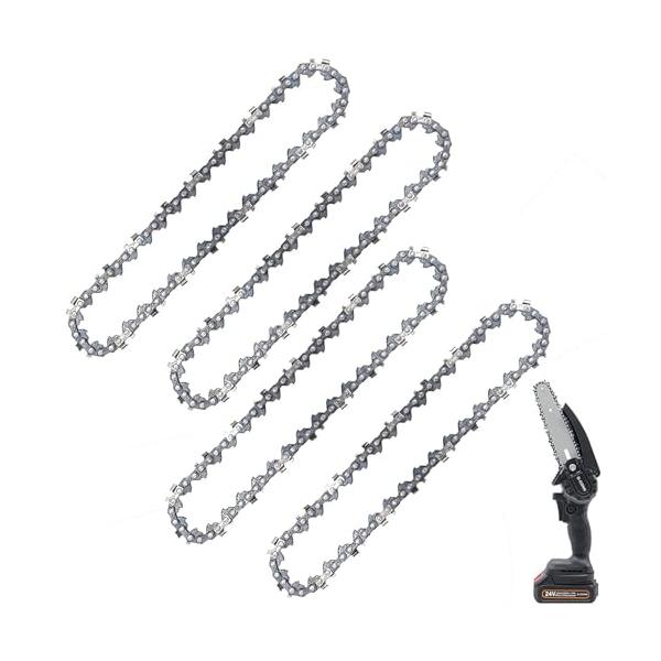 カラー：4個セット【材質】6インチチェーンソー 替刃は炭素鋼でできており、高温で焼入れし、高硬度を持ち、断裂しにくく、耐用性・耐摩耗性に優れています。【製品仕様】サイズ：6インチチェーン、材質：65Mn、規格：37Eチェーンリンク・18Ｔカ...