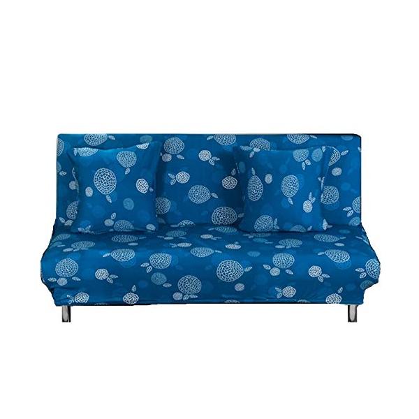 カラー：ブルーサイズ：Lサイズ素材：ポリエステル98%＋スパンデックス2%　　　クッションカバー2枚付き　　サイズ(両端の):S(幅120-155cm) 、L(幅160-190cm)、XL(幅195-225cm)本製品の特徴：繰り返し洗える...