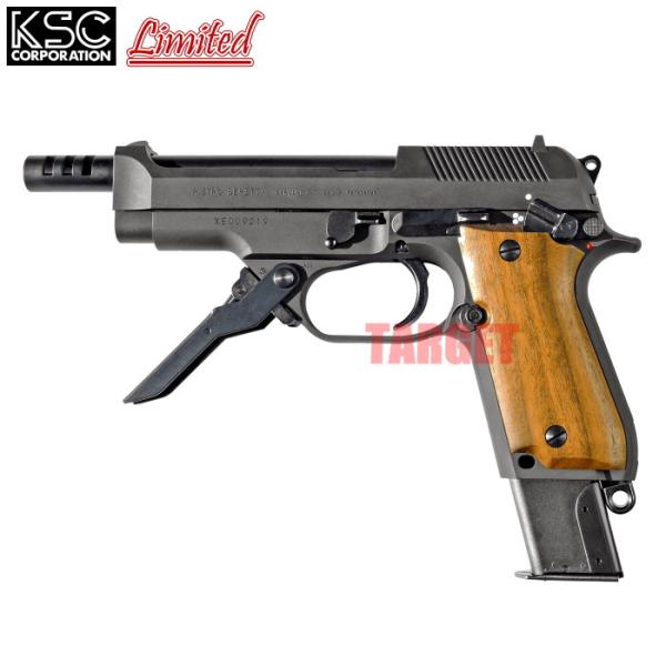 ■商品説明KSCの最上級シリーズであるM93R2に実銃の狩猟用ストックを製造している国内メーカー製高級ウォルナットグリップを装着した豪華仕様です。スライドとフレームのシャープさとHW樹脂特有の冷たい質感が高級ウォルナットグリップの温かみとマ...