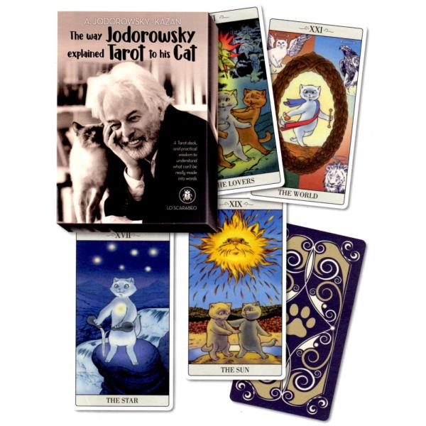 ◆ホドロフスキー エクスプレイン タロットTHE WAY JODOROWSKY EXPLAINED TAROT TO HIS CAT22枚組 猫のマルセイユ版タロットカードホドロフスキーは、映画監督、作家、そしてベストセラーとなった「タロッ...