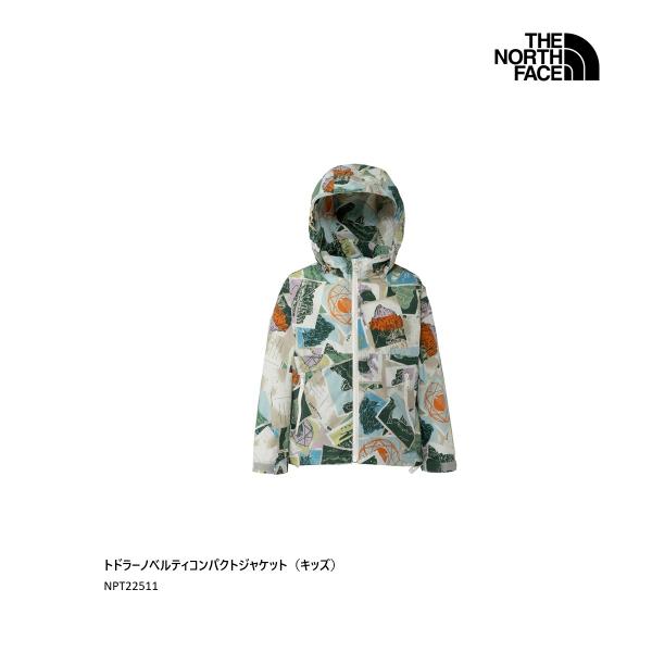 商品型番：NPT22511アウトドアから日常まで悪天候に対応できるシェルジャケット。THE NORTH FACE定番のウインドブレーカーのトドラーモデル特徴・1970年代風ポストカードのイラストを全体にあしらったノベルティカラー・フードはス...
