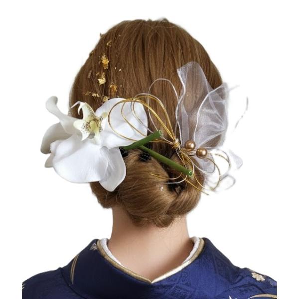【発売日：2024年03月31日】【髪飾り】成人式 結婚式 卒業式 振袖 袴 七五三 着物 和装 ヘッドドレス 造花胡蝶蘭 チューリップ 白 ホワイト80シリーズ【発送】締め切りまでのご入金は即日発送いたします。【場面】成人式、結婚式、ウェ...