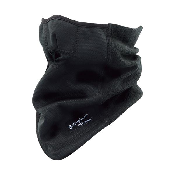 ブランド：おたふく／メーカー：おたふく手袋（株）／おたふく　発熱防風　ハーフフェイスウォーマー　ブラック