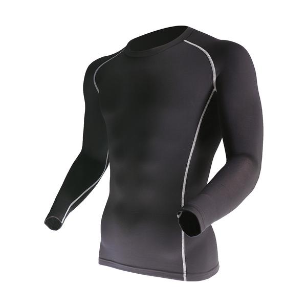 ブランド：おたふく／メーカー：おたふく手袋（株）／おたふく　ＢＴパワーストレッチ　クルーネックシャツ　ブラック　Ｍ