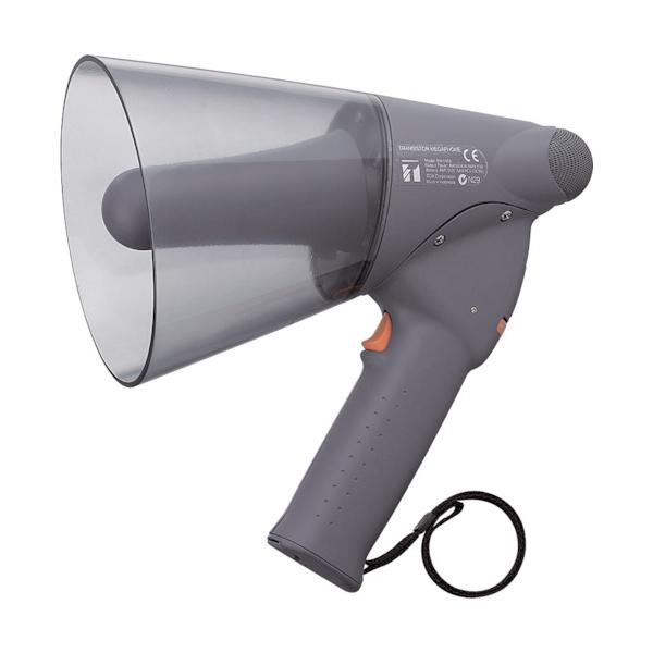 環境安全用品〜安全用品・標識〜拡声器■特長・高音質で聞き取りやすい音質です。・主要部分を抗菌処理しています。■仕様・ストラップ長さ：600mm・JIS C0920保護等級5(防噴流IPX5)相当品・口径(mm)：154・定格出力(W)：6・...