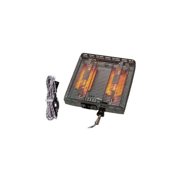 【仕様】・取り替え用500Wクォーツヒーター・中間スイッチ付コード・本体寸法:長さ295×幅290×高さ70mm・重量:1.2kg・定格:AC100V 500W・温度制御:サーモスタット・安全装置:温度ヒューズ密閉式157℃・発熱体:石英管...