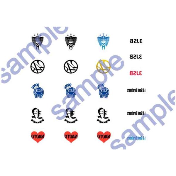 水で転写！誰でも簡単貼り付けコスプレ用タトゥーシール！取り扱い説明書が付属します。三代目J Soul Brothersのタトゥーシールです。ネイルに貼れるサイズのシールです！絵柄に沿って切り取ってご使用ください。応援グッズに最適です。【シー...