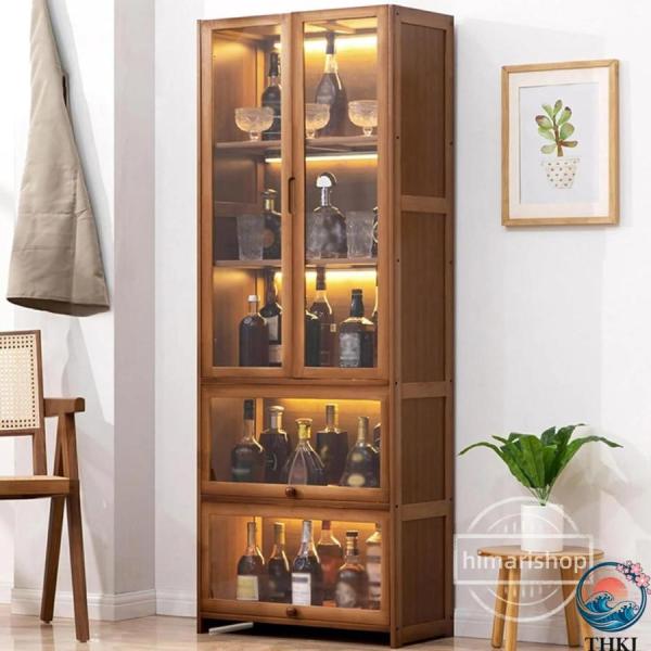 【高品質素材】ウイスキー 棚 高品質の天然木で丁寧に作られ、独特の自然な質感と質感を示し、暖かい家庭的な雰囲気を伝えます。透明なキャビネットドアのデザインにより、高級ワインのコレクションを展示できるだけでなく、ほこりを防ぎ、内部を清潔に保つ...