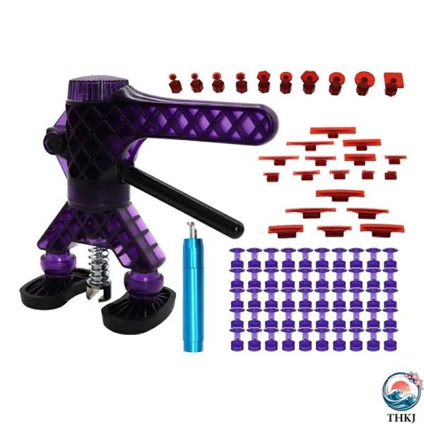 車体損傷へこみ修理修正ツール プルブリッジプーラー デント除去完全な手動修復ツール ペイントレスユニバーサル修理ワッシャー プロの自動車修復ツール アルミニウム合金車のデント修復ツール プルブリッジセット ハンドツールセット プライマー付き...